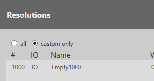 Creating and editing custom resolutions